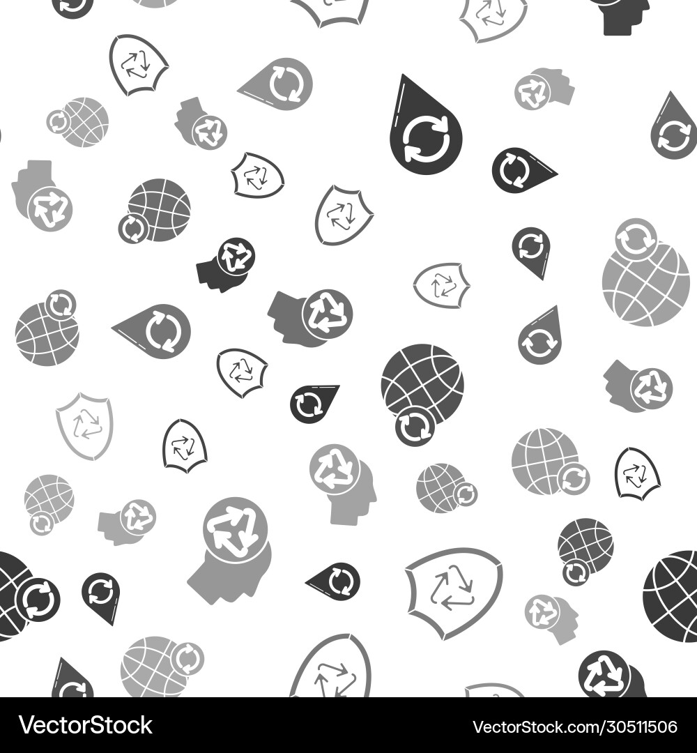 Set recycle clean aqua recycle symbol inside Vector Image