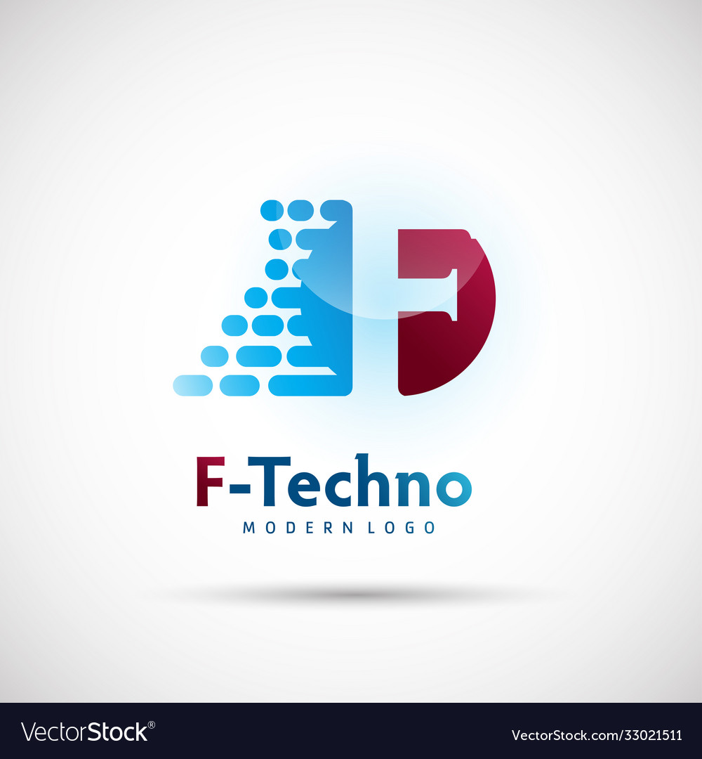 Abstract alphabet techno logo Royalty Free Vector Image
