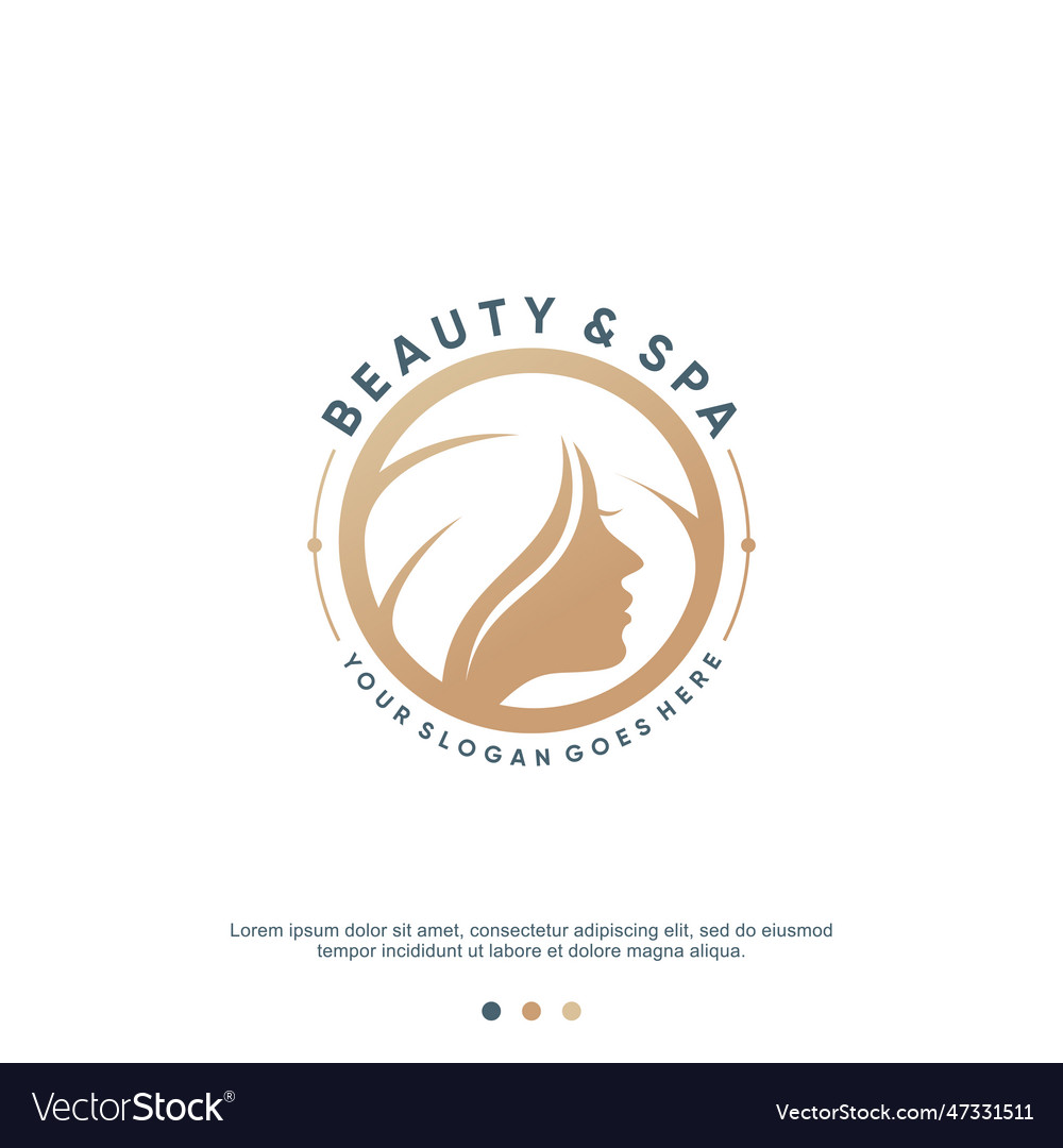 Beauty woman logo design modern style premium Vector Image