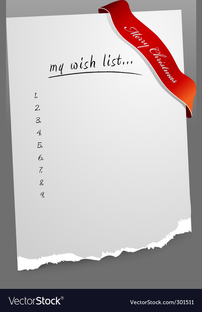 Christmas wish list Royalty Free Vector Image - VectorStock