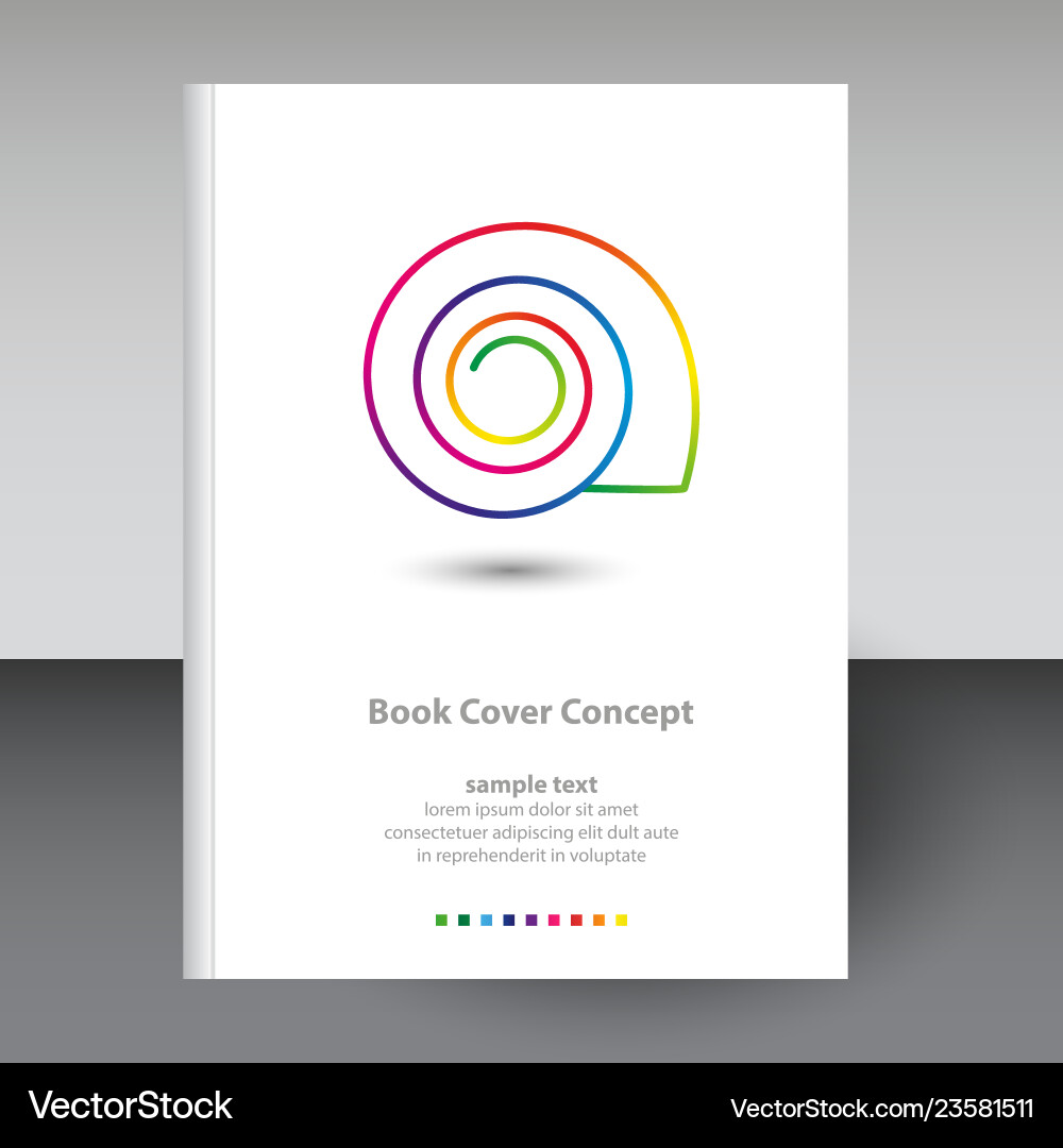 Cover of diary notebook hardcover rainbow shell Vector Image