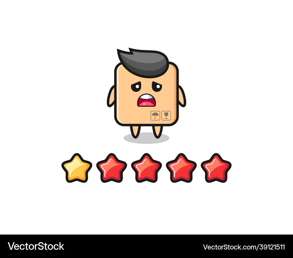 Customer bad rating cardboard box cute Royalty Free Vector