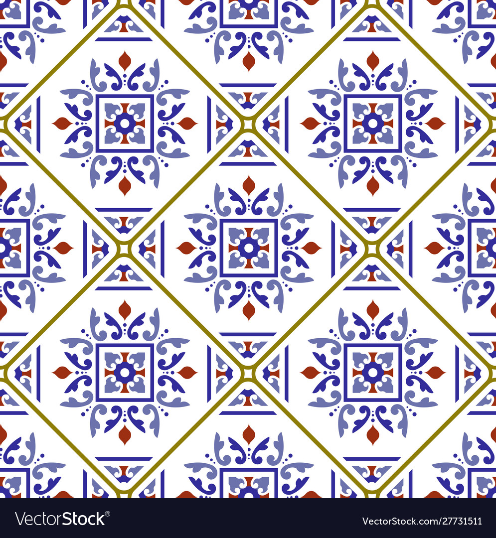 Decorative tile pattern Royalty Free Vector Image