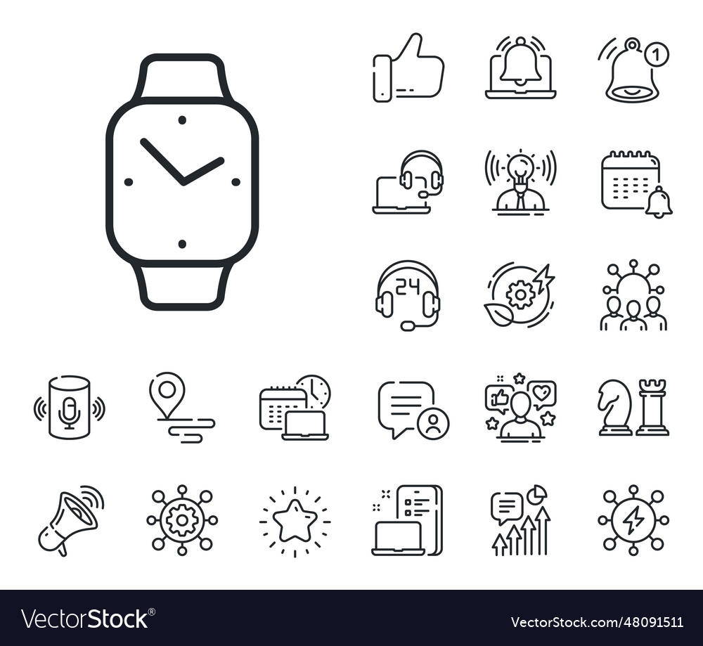 Digital time line icon clock sign smartwatch Vector Image