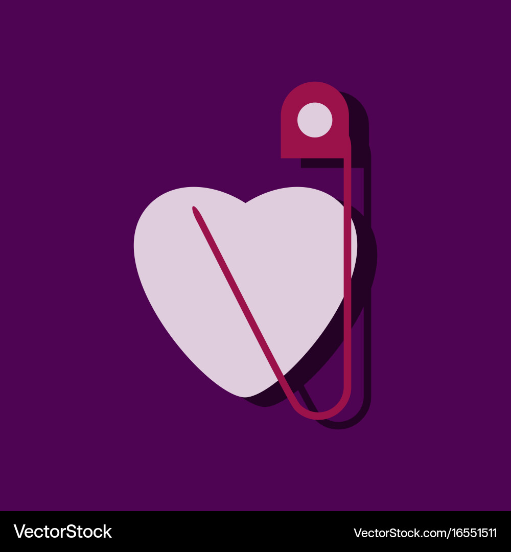 Flat icon design collection heart with a safety Vector Image