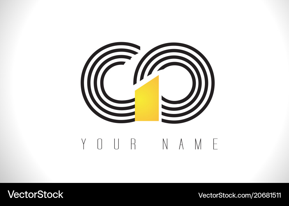 Go black lines letter logo creative line letters Vector Image