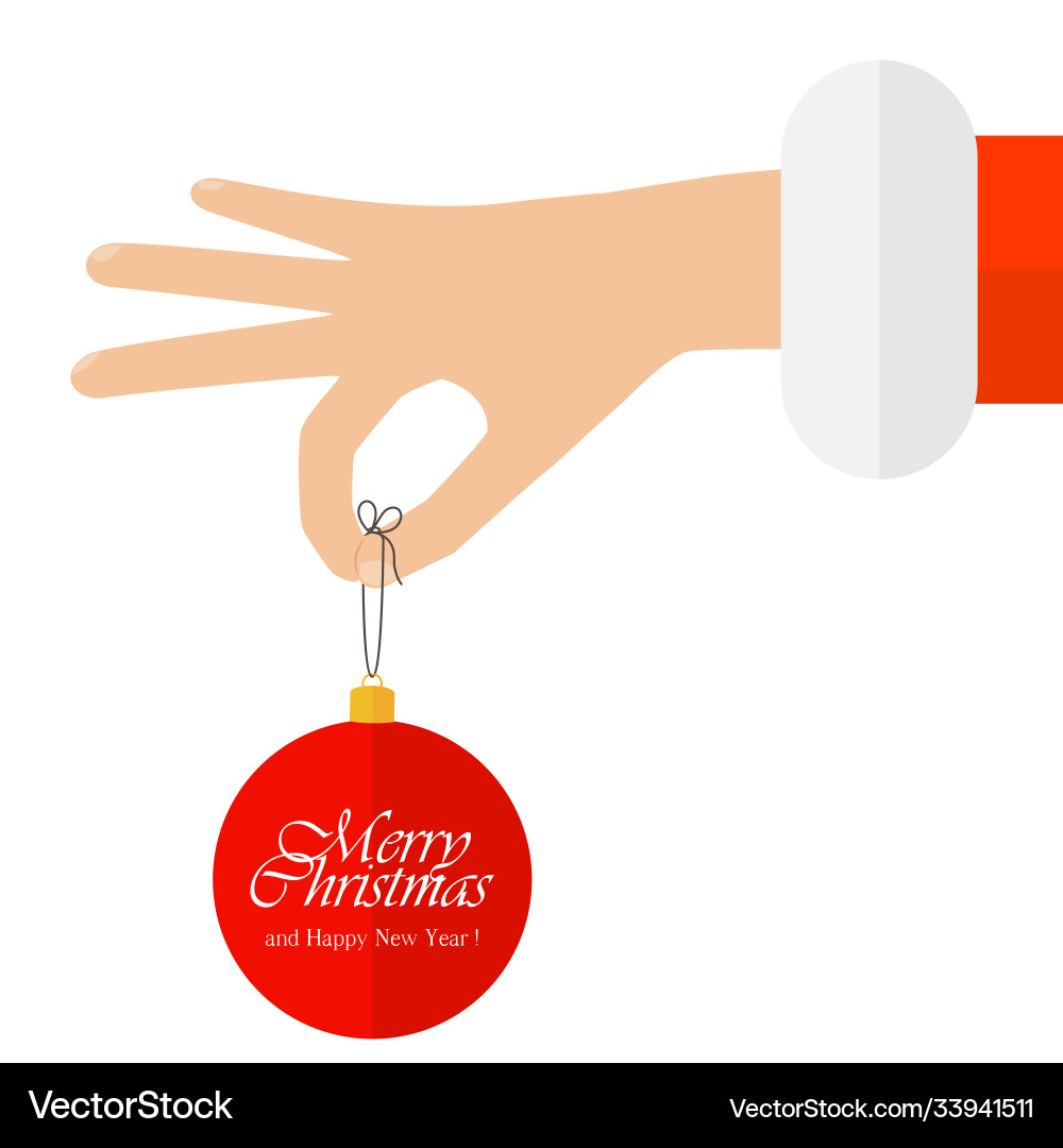 Hand with christmas ball Royalty Free Vector Image