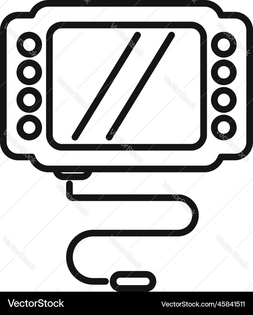 Medical endoscope icon outline camera Royalty Free Vector