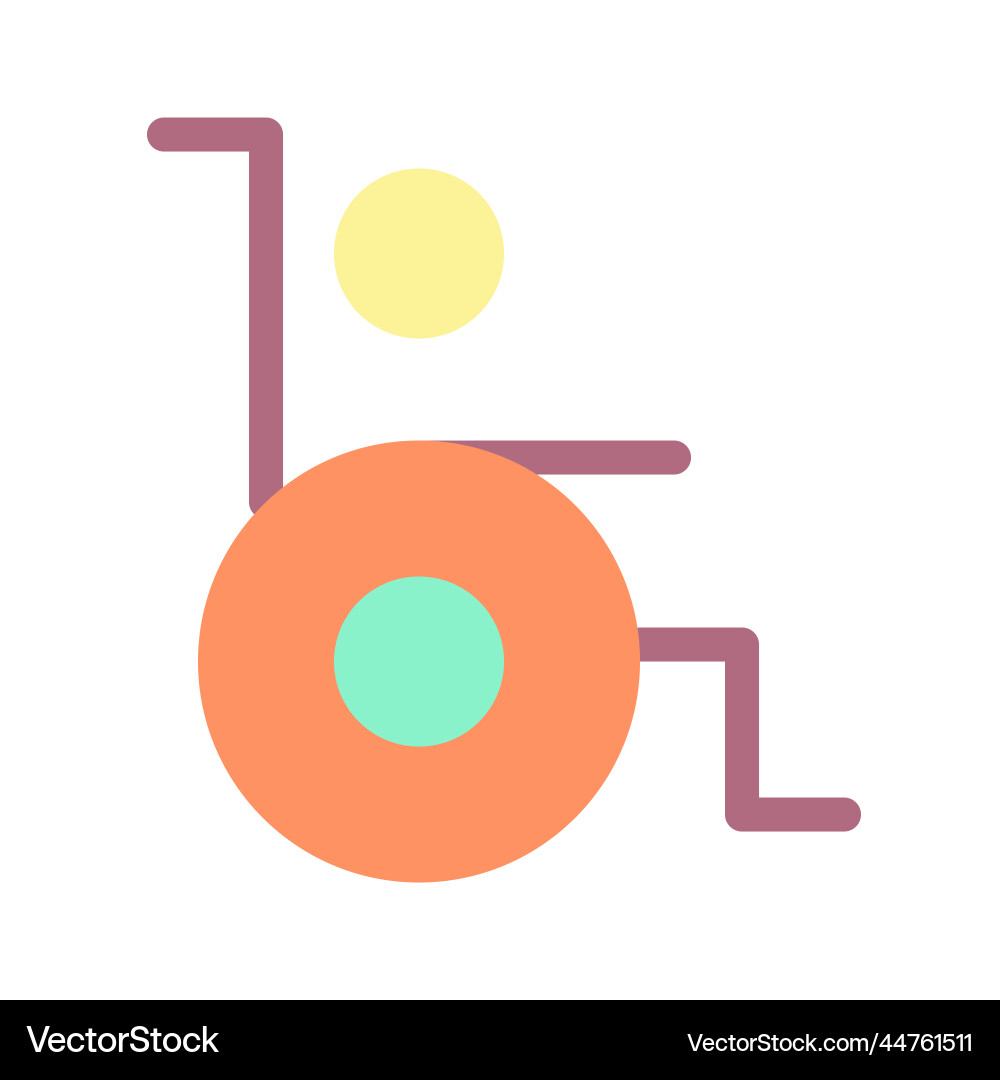 Person with disability flat color ui icon Vector Image