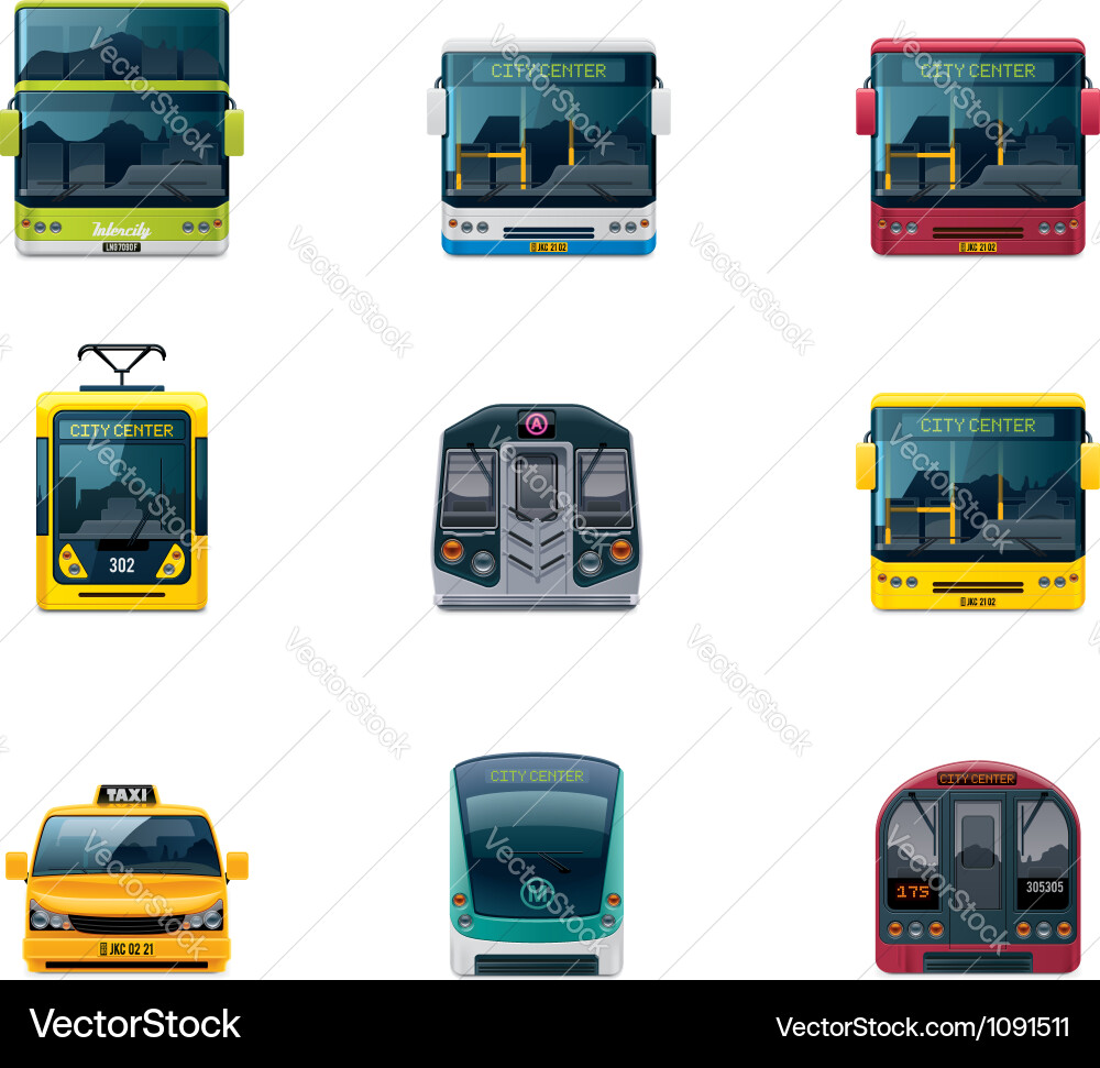 Public transport icons Royalty Free Vector Image