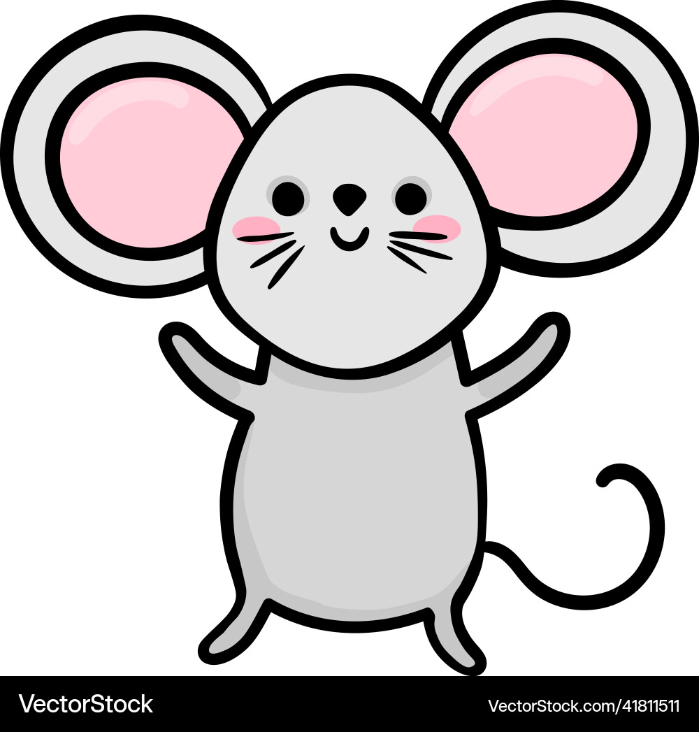 Rat cute character icon hand drawn Royalty Free Vector Image
