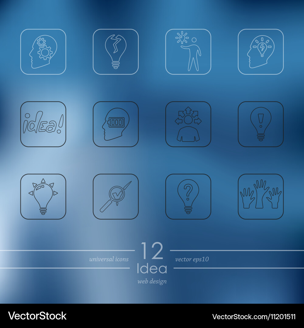 Set of idea icons Royalty Free Vector Image - VectorStock