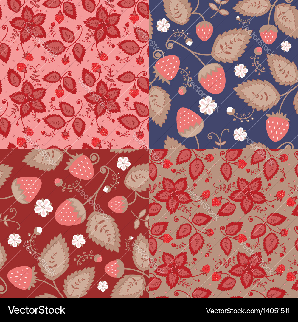 Set of patterns of berries Royalty Free Vector Image