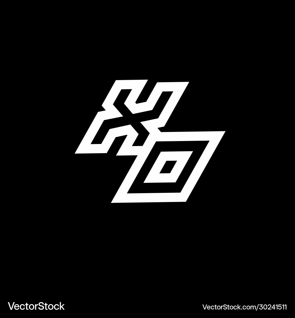 Xo logo monogram with up to down style negative Vector Image