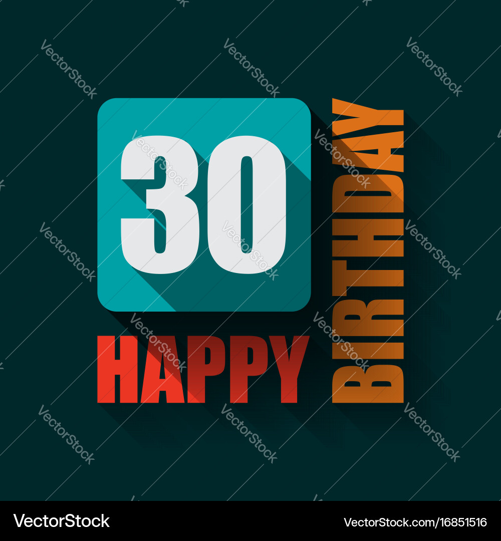 30 happy birthday background or card Royalty Free Vector