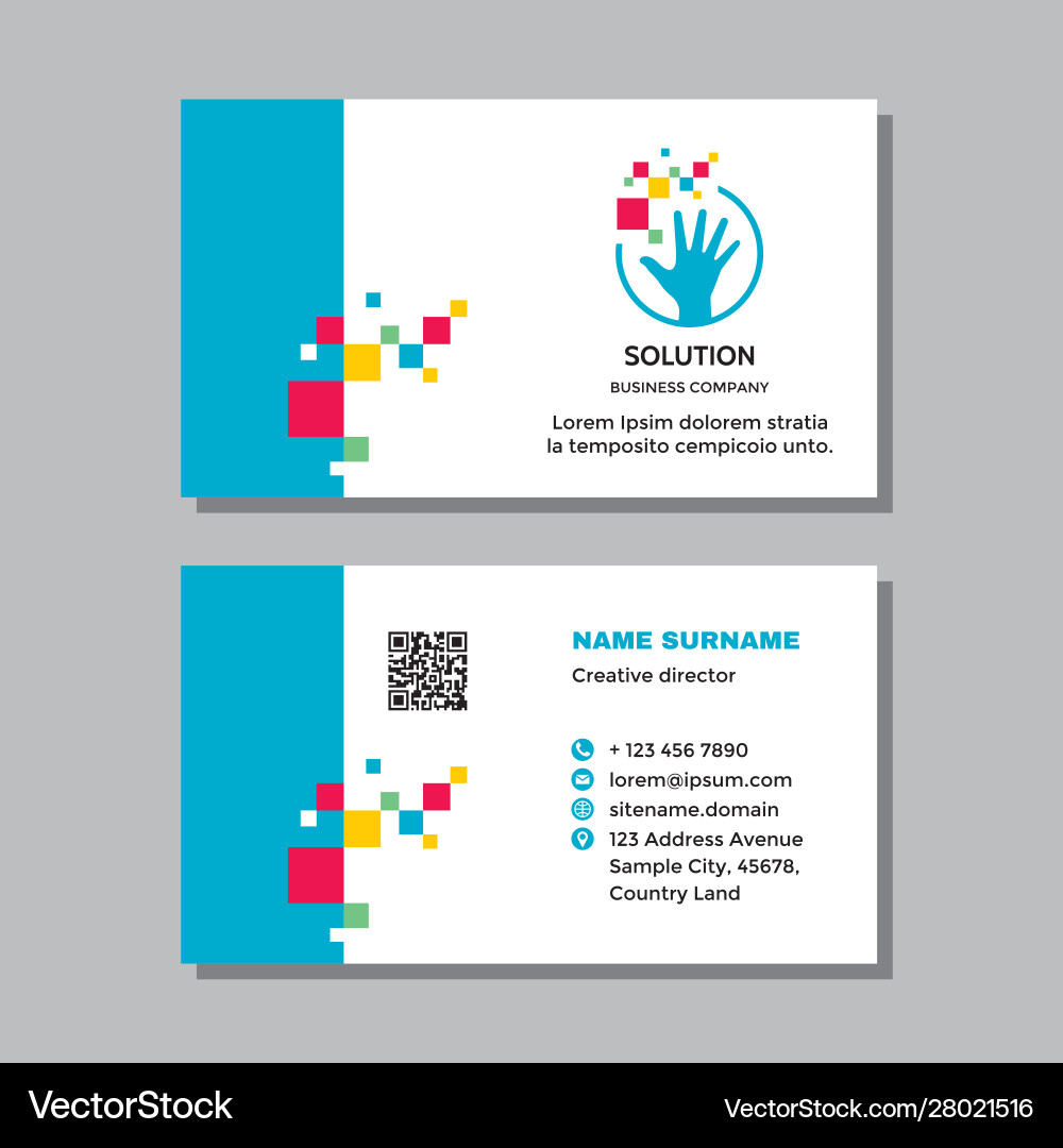 Business visit card template with logo - concept Vector Image