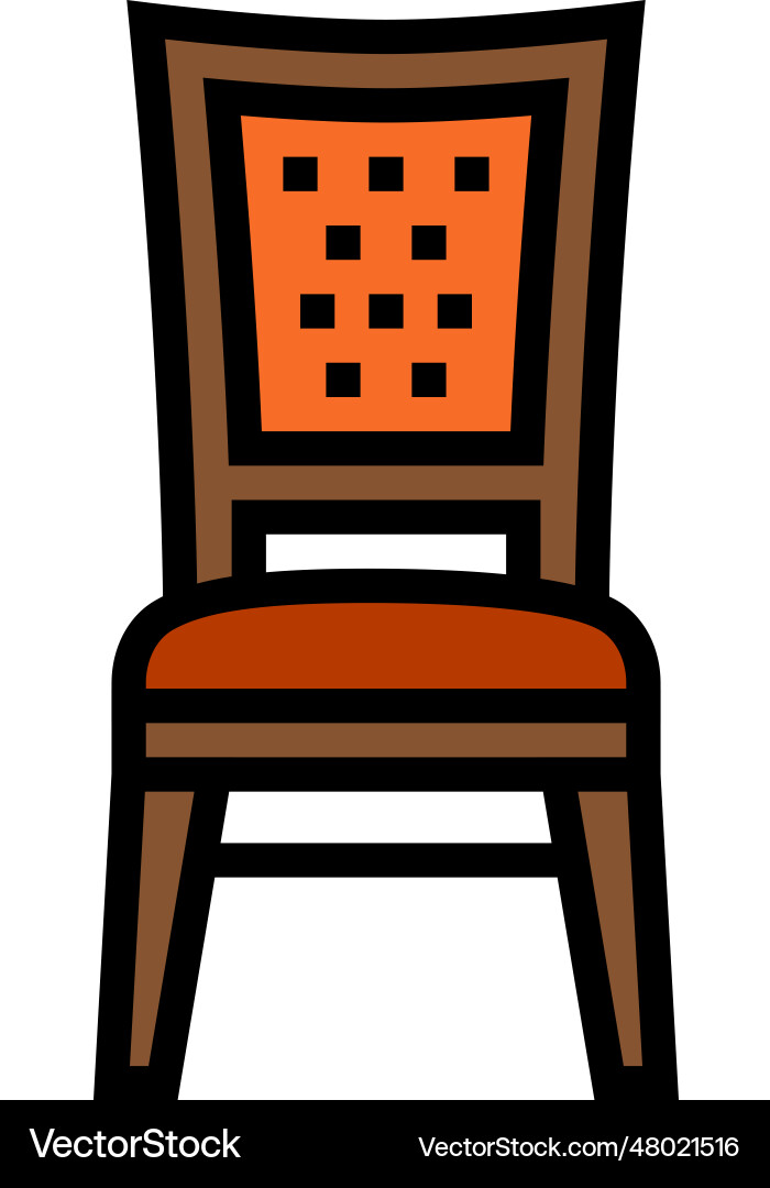 Chair leather color icon Royalty Free Vector Image