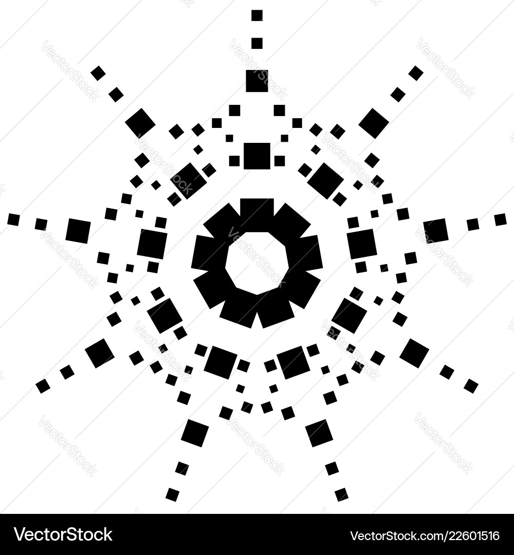 Circular element made of squares squares rotating Vector Image