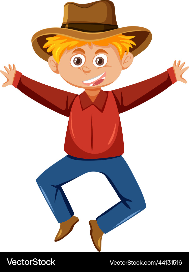 Cowboy cartoon character isolated Royalty Free Vector Image