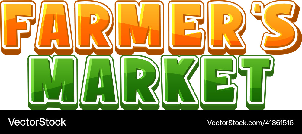 Farmers market typography design Royalty Free Vector Image