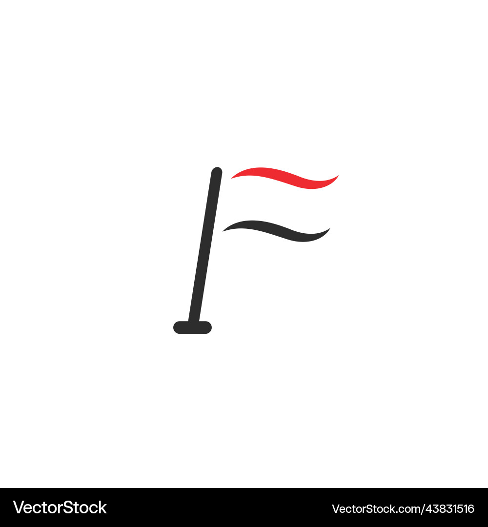 Flag f letter icon concept design Royalty Free Vector Image