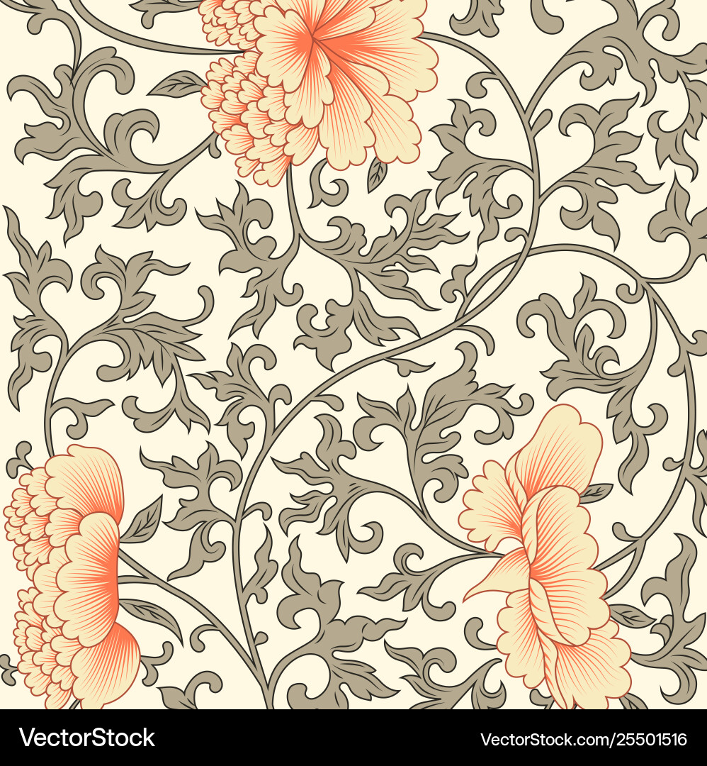 Flower background in chinese style Royalty Free Vector Image