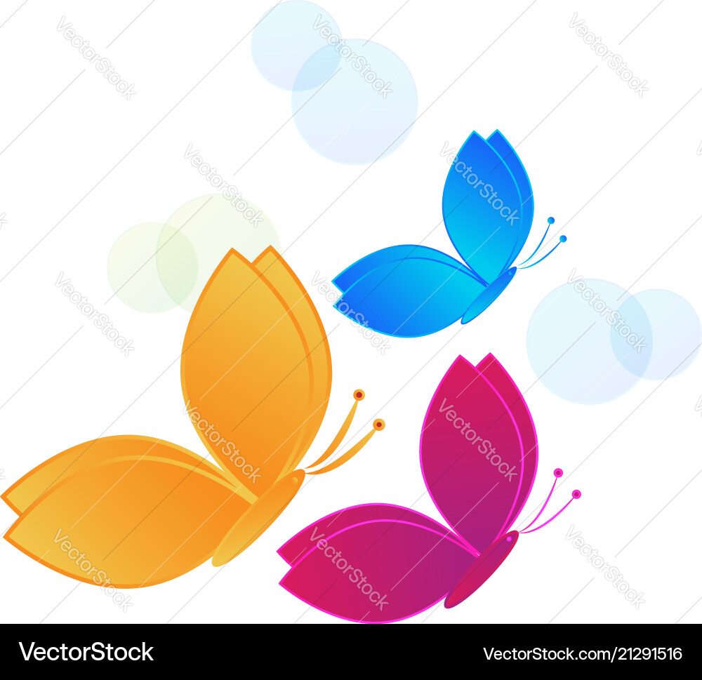 Flying colorful butterflies Royalty Free Vector Image