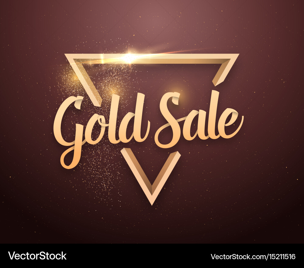 Gold sale lettering with glitter effect Royalty Free Vector