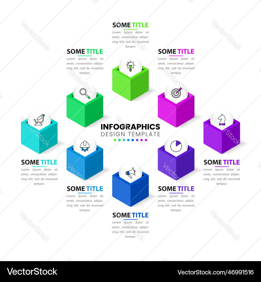 Infographic template with icons and 8 options Vector Image