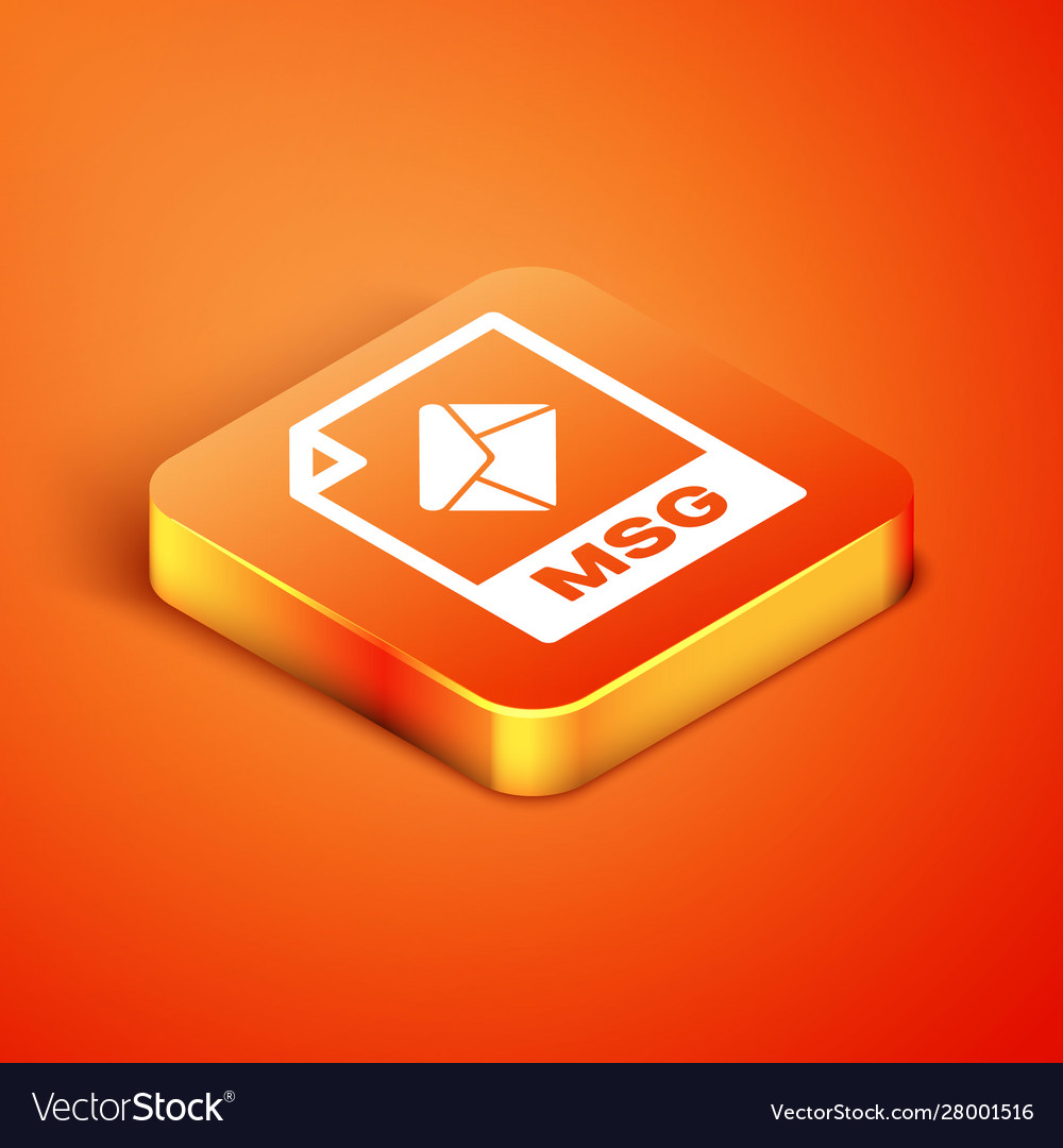 Isometric msg file document download msg button Vector Image
