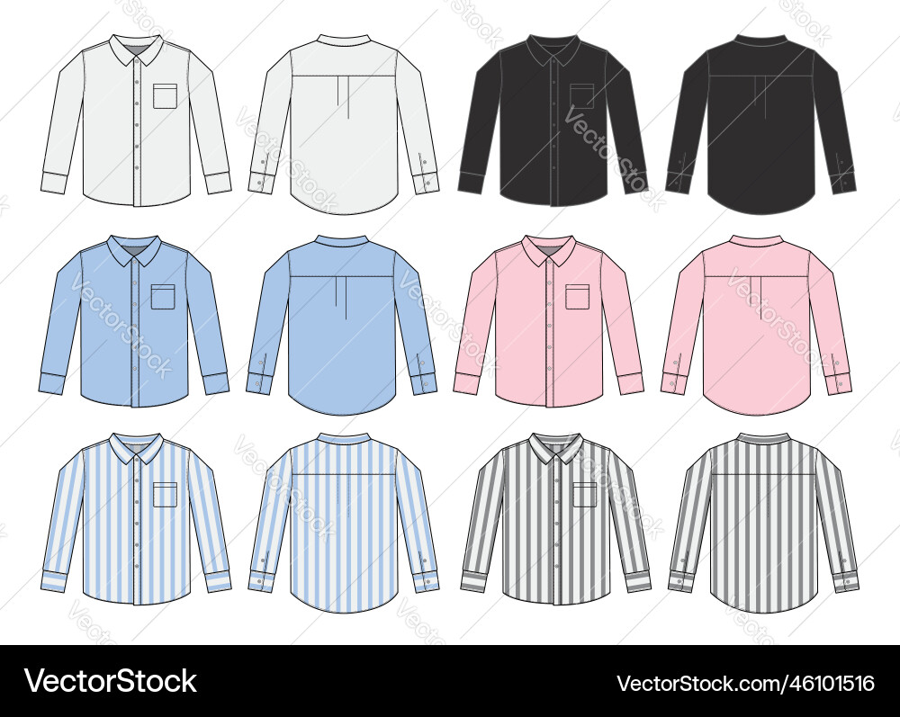 Long sleeve business shirt Royalty Free Vector Image