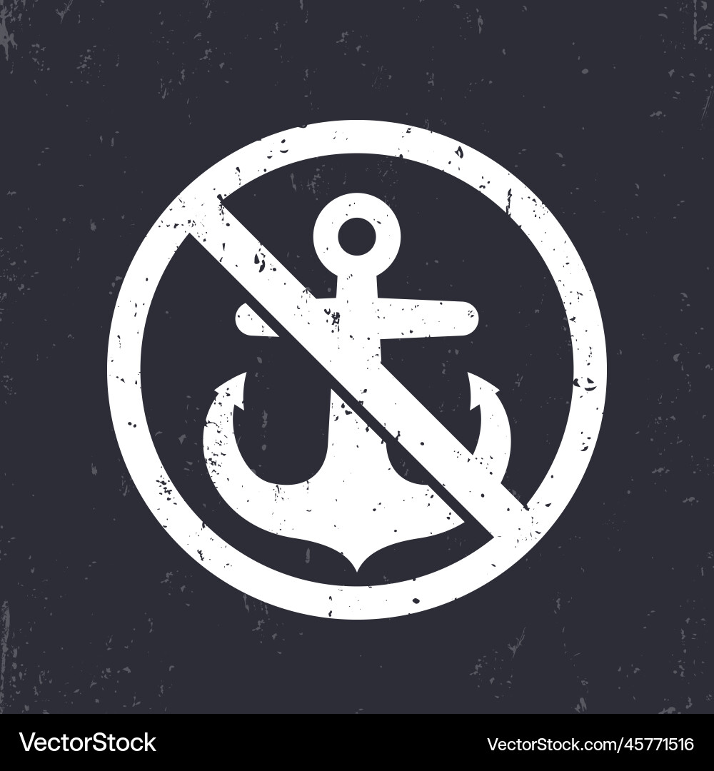 No mooring or docking sign white on dark Vector Image