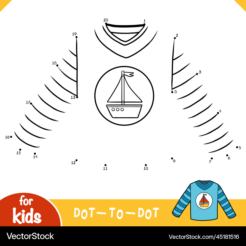 Numbers game dot to for children men s Royalty Free Vector