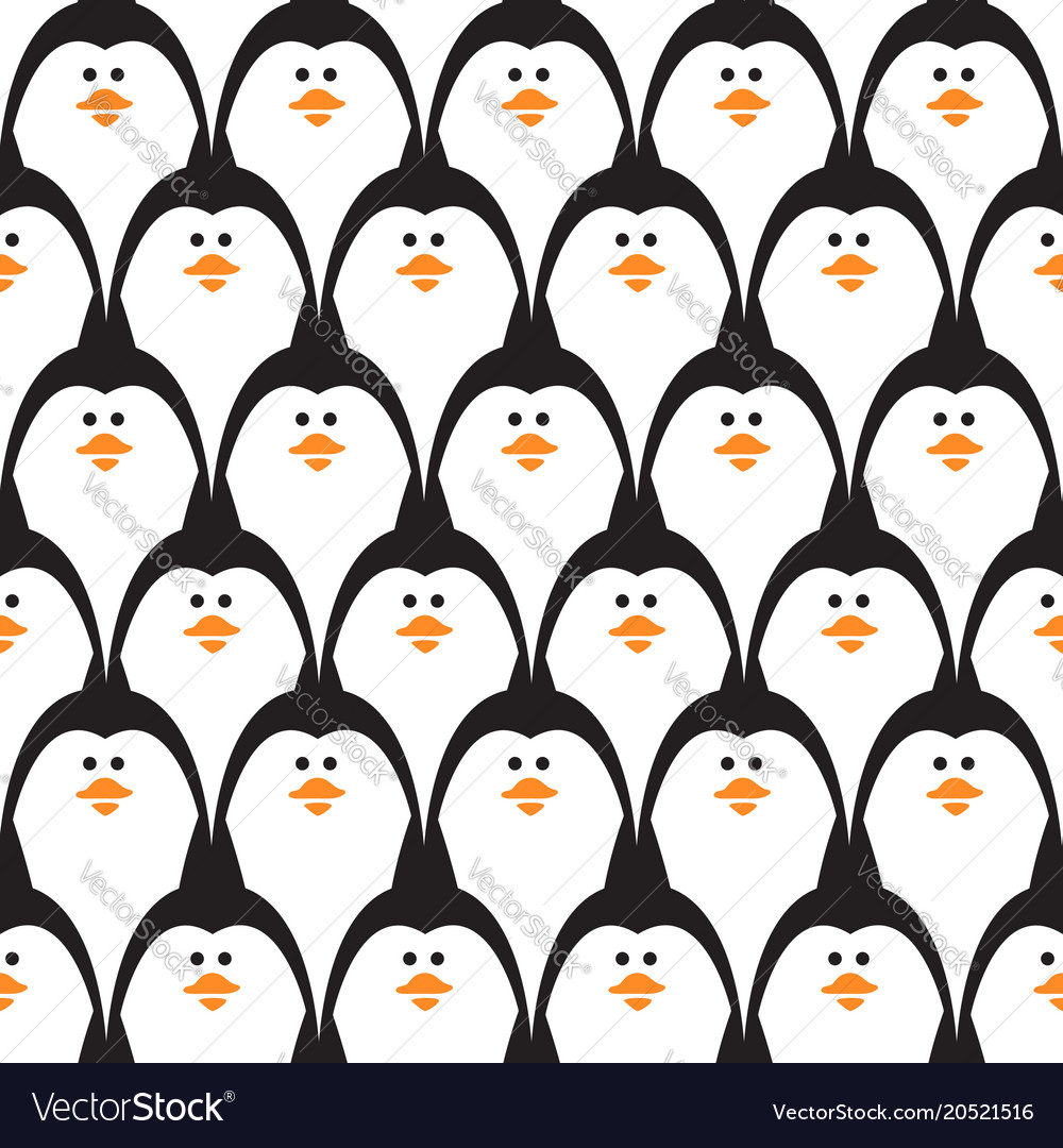 Penguin seamless pattern Royalty Free Vector Image