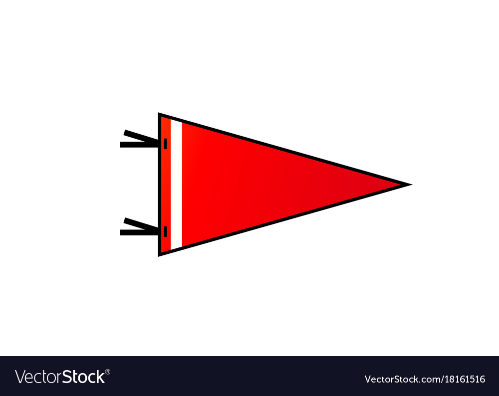 Pennant on white background red flag Royalty Free Vector