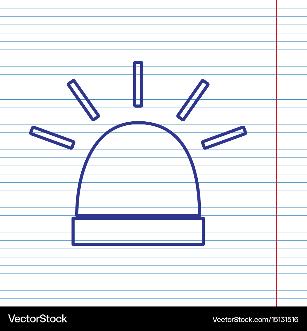 Police single sign navy line icon Royalty Free Vector Image