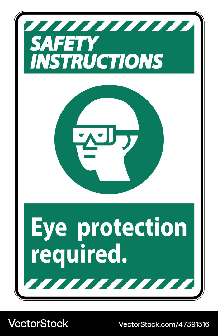 Safety instructions sign eye protection required Vector Image