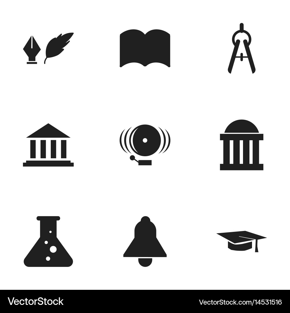 Set of 9 editable education icons includes Vector Image