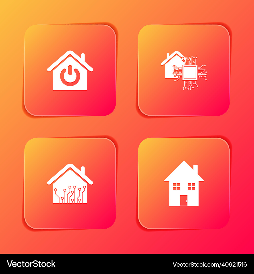 Set smart home and house icon Royalty Free Vector Image