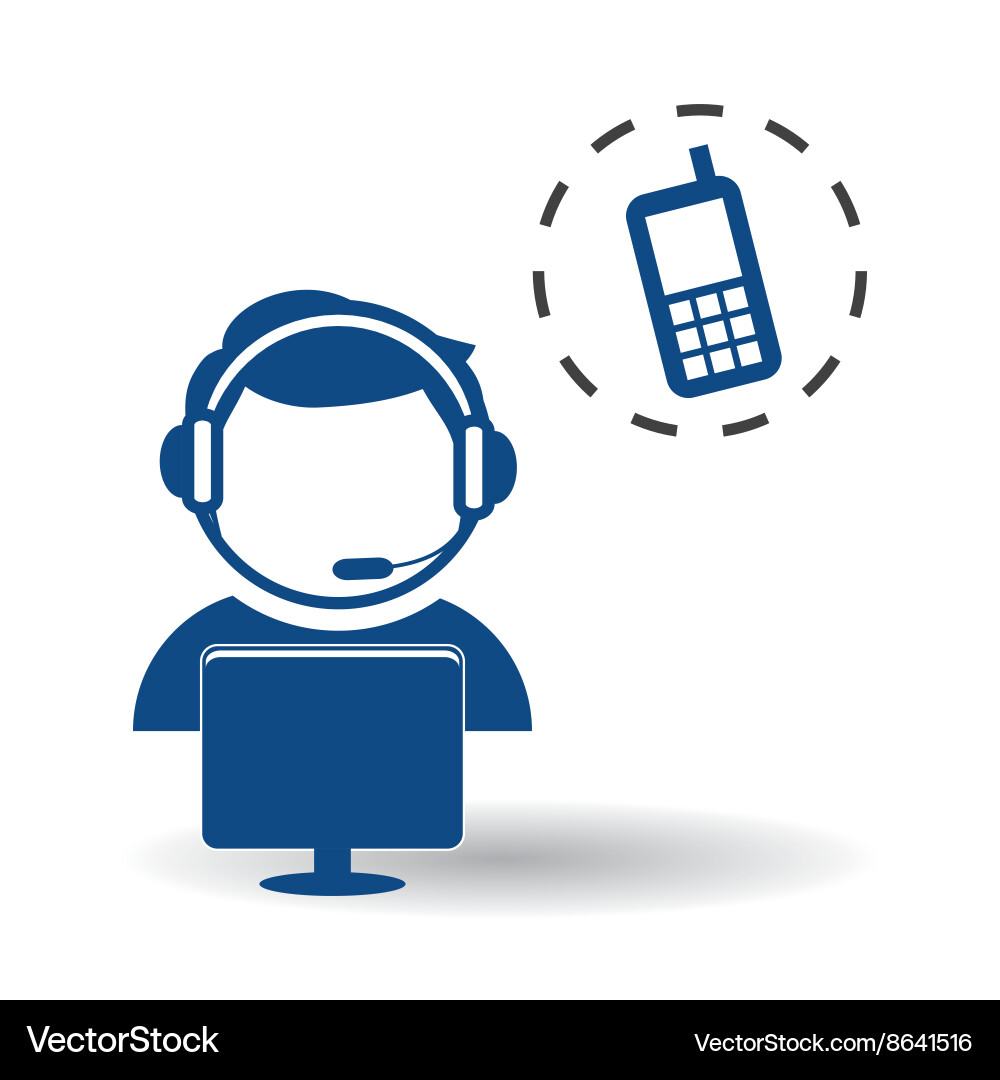 Technical service call center icon support Vector Image