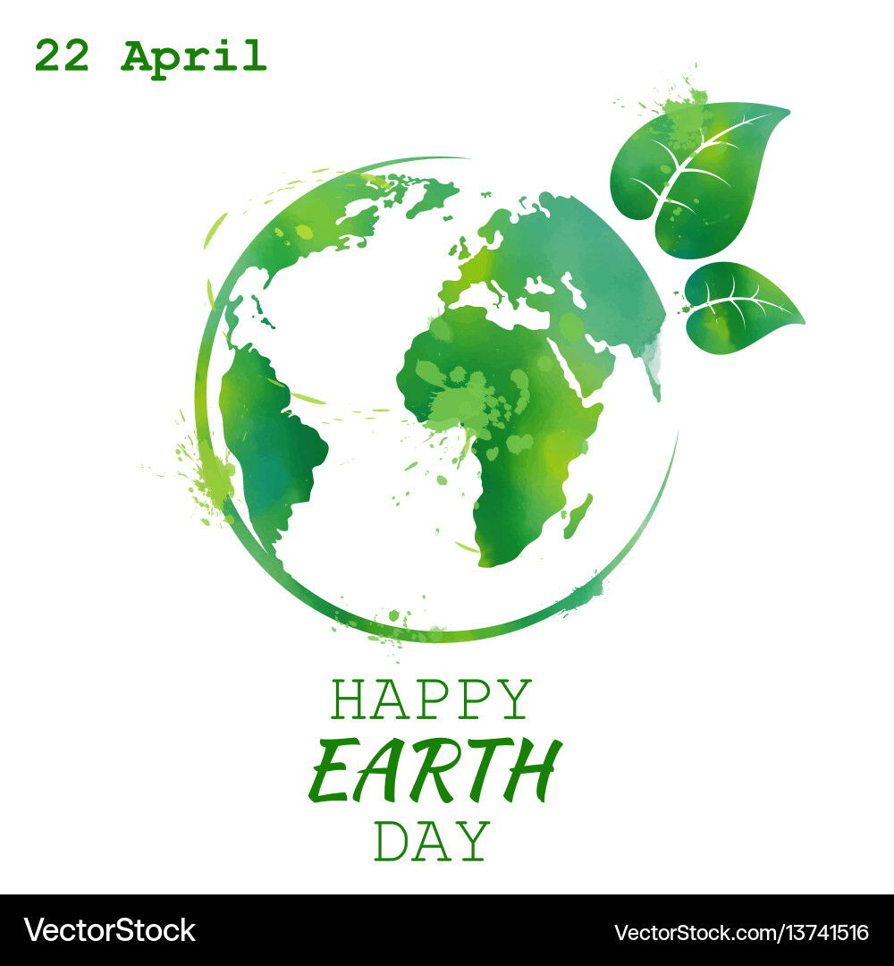 World earth day grunge style Royalty Free Vector Image