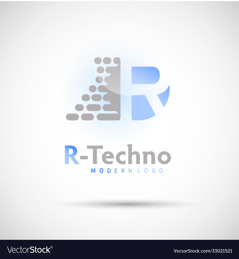 Abstract alphabet techno logo Royalty Free Vector Image