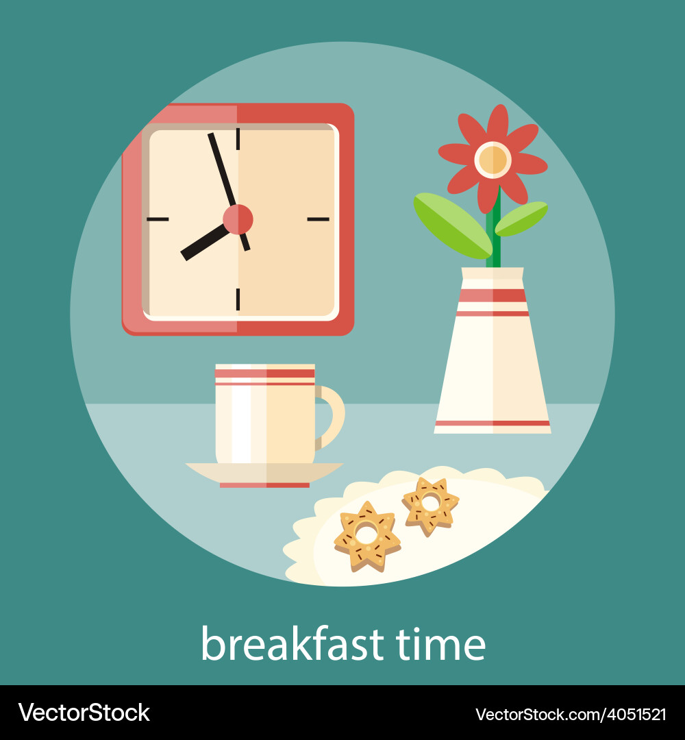 Breakfast time concept Royalty Free Vector Image