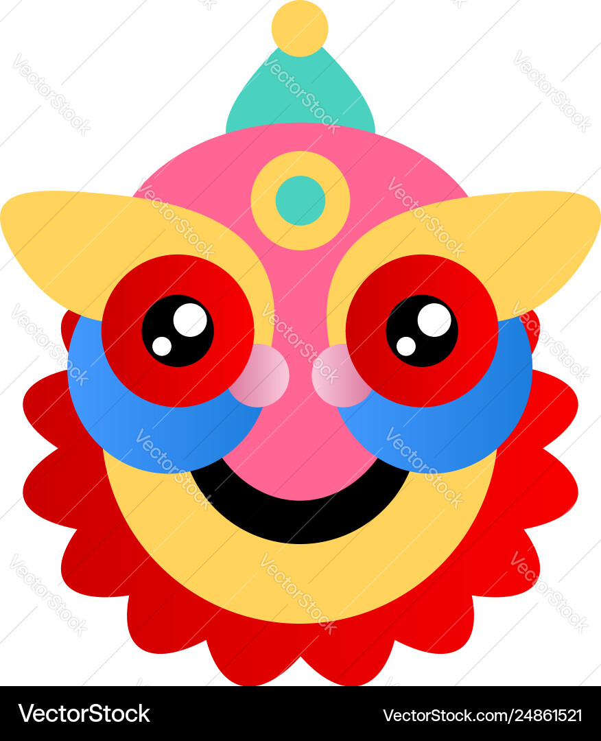 Cartoon chinese monster on white background Vector Image