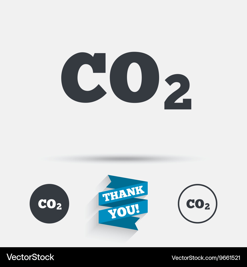 Co2 carbon dioxide formula sign icon chemistry Vector Image