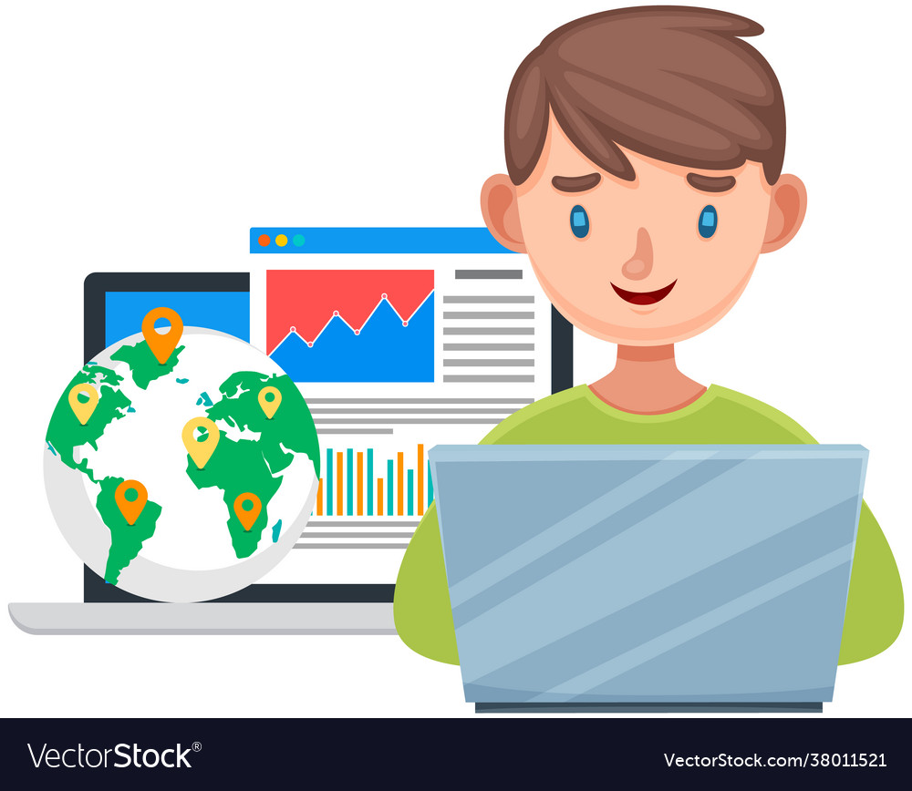 Concept social networking with computer Royalty Free Vector