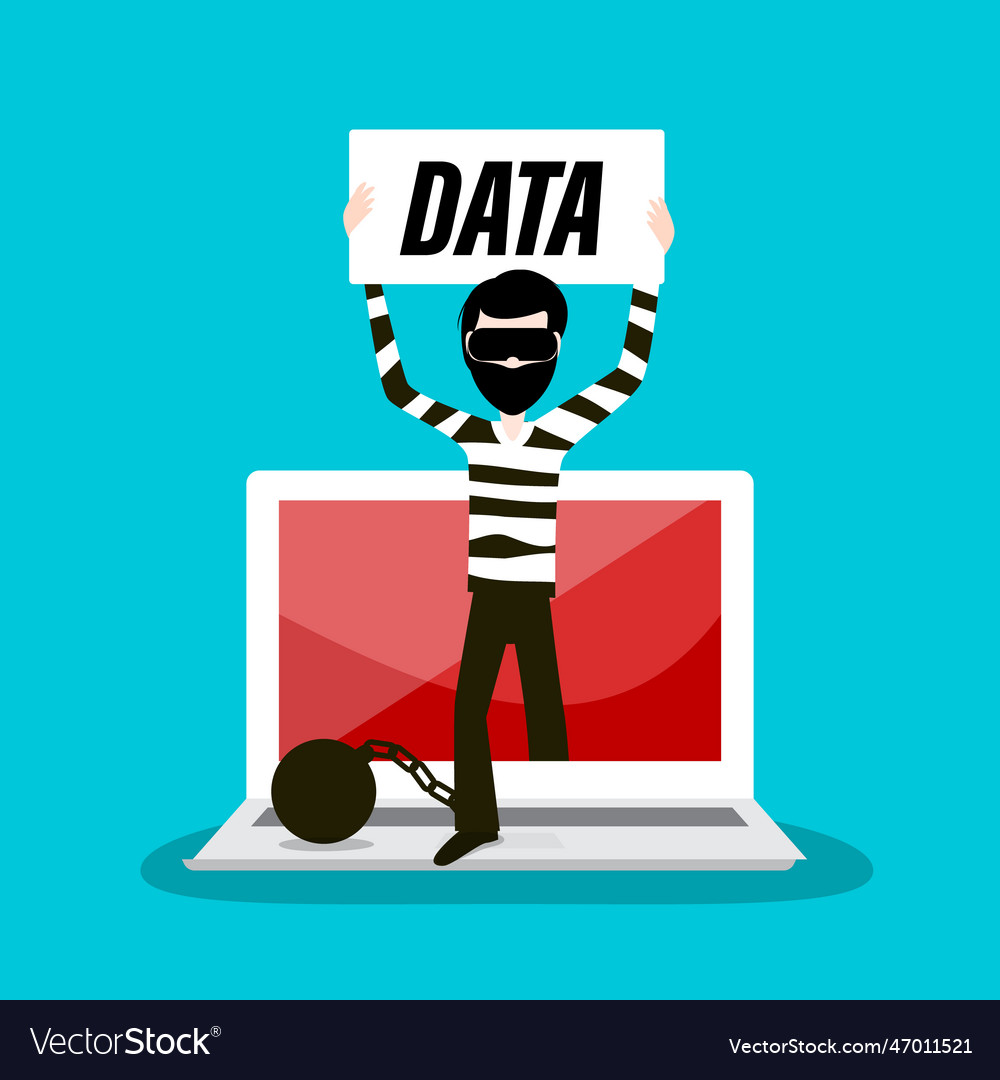 Data theft - illegal information stealing from Vector Image