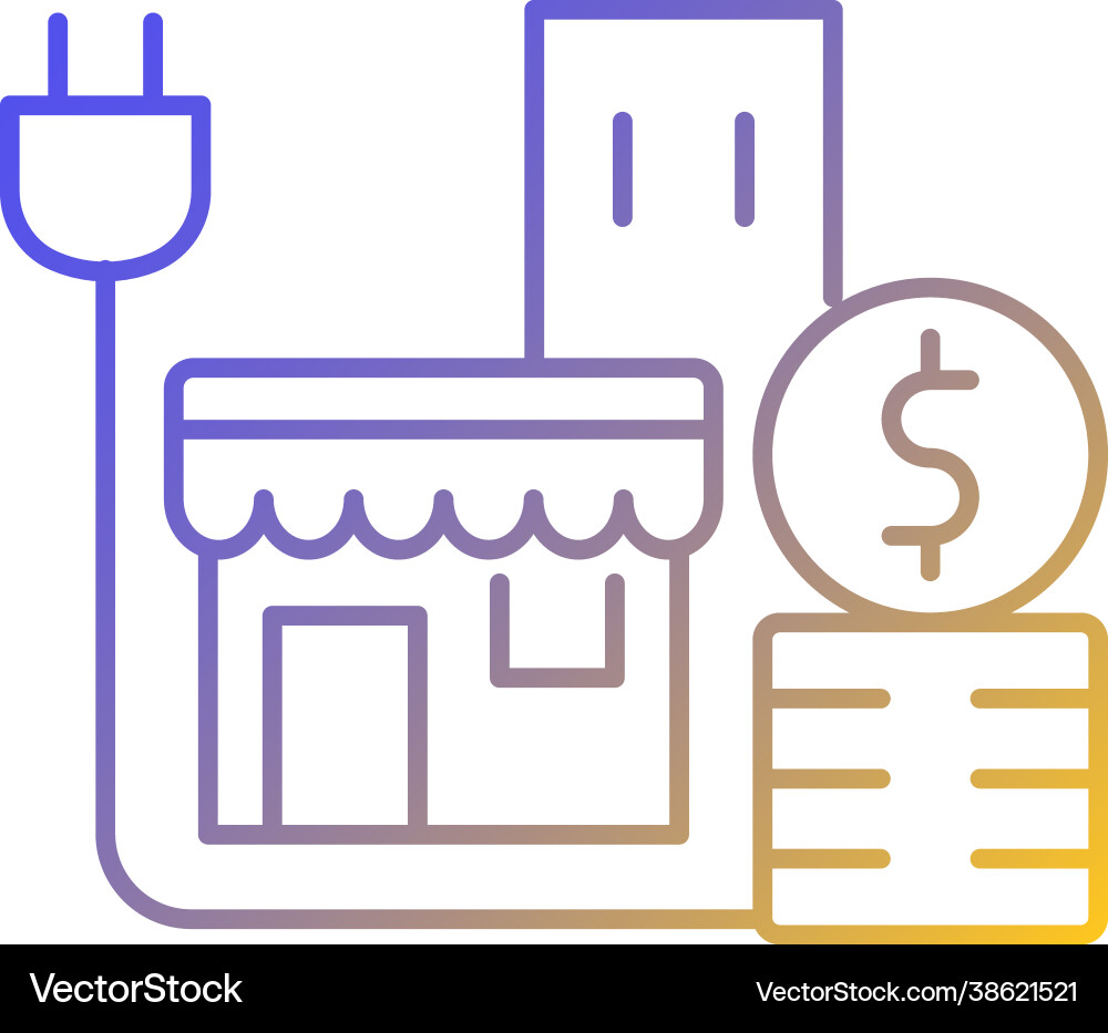 Energy price for commercial customer gradient Vector Image