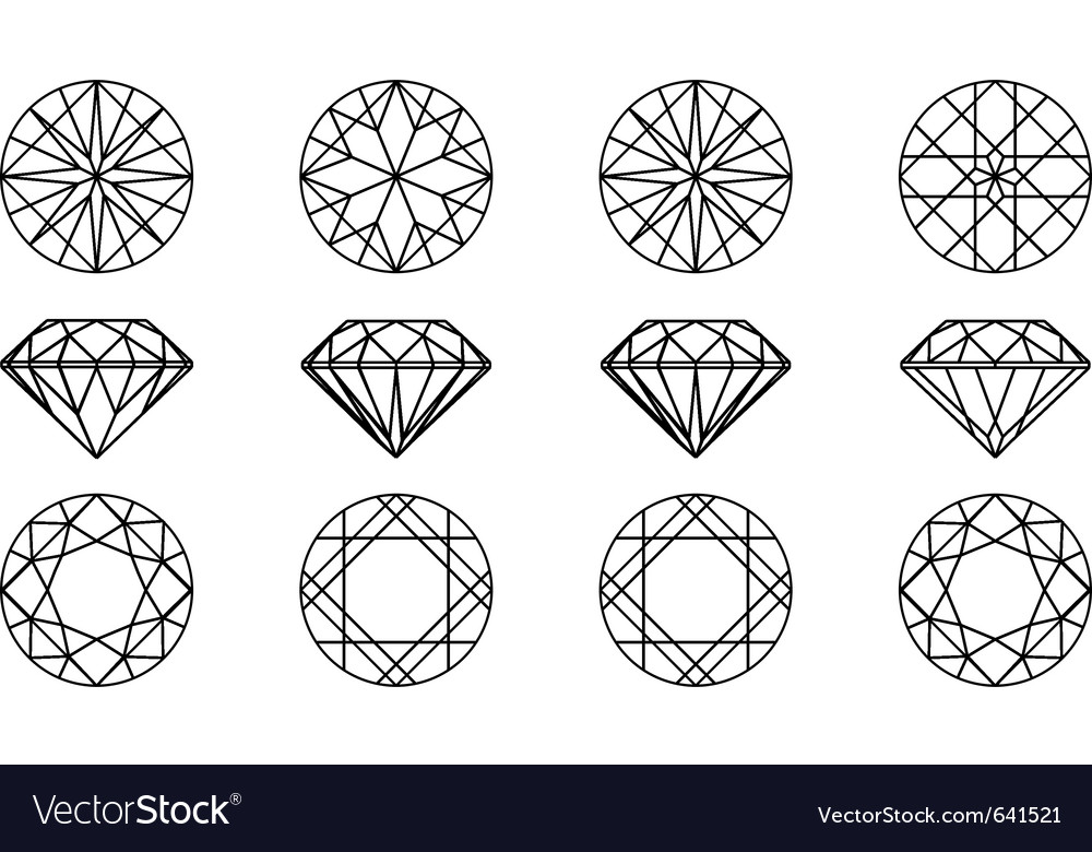 Gemstone wire frame Royalty Free Vector Image - VectorStock