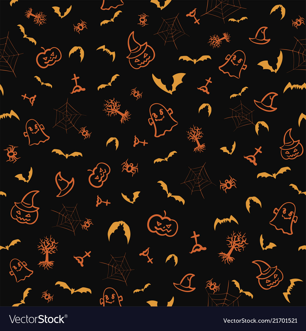 Halloween seamless pattern background hand Vector Image